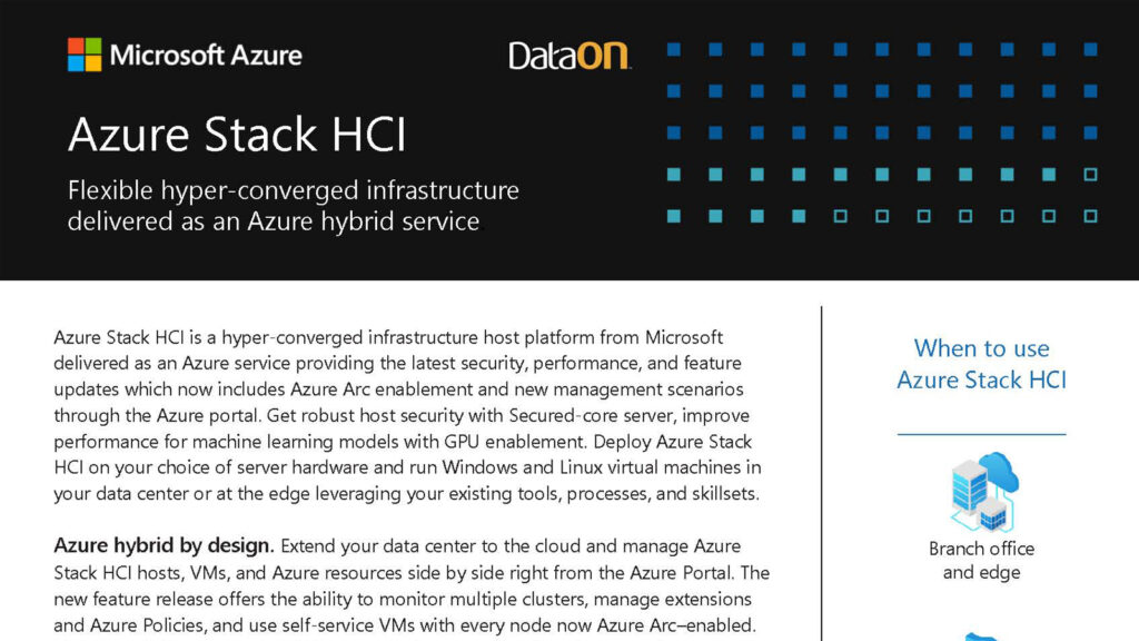 DataON AZS Integrated Systems for Azure Local (Azure Stack HCI) DataON AZS Integrated Systems for Azure Local (Azure Stack HCI)